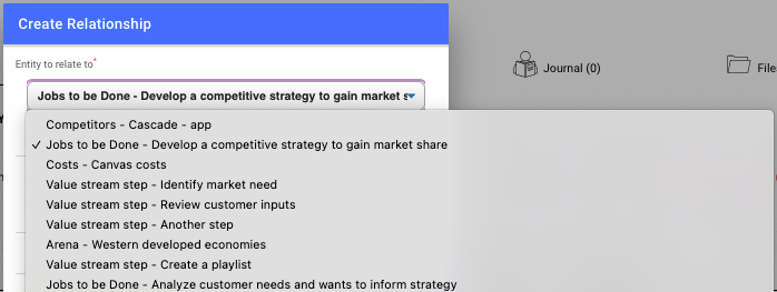 StrategyCAD Guide - Working with canvas relationships